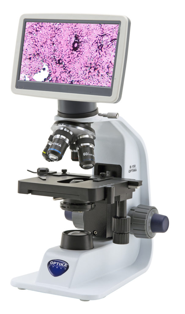 B-153V Microscopio monoculare 600x campo chiaro, con monitor 7″ en ...